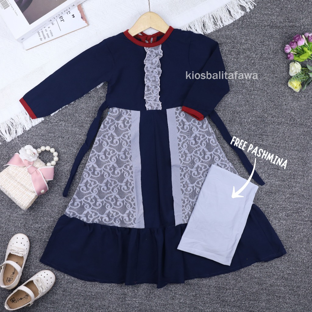 Jual (GRATIS JILBAB) Gamis Hilya Anak 3-5 Tahun / Baju Ngaji Perempuan ...