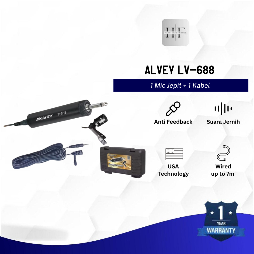 Jual Mic Jepit Kabel ALVEY LV-688 Mic Clip On Mic Konser Mik Konten Mik Ceramah Mik Rapat HF ...