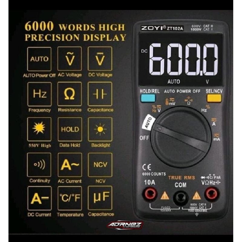 Jual Multimeter Digital Automatic merk ZOYI Original | Shopee Indonesia