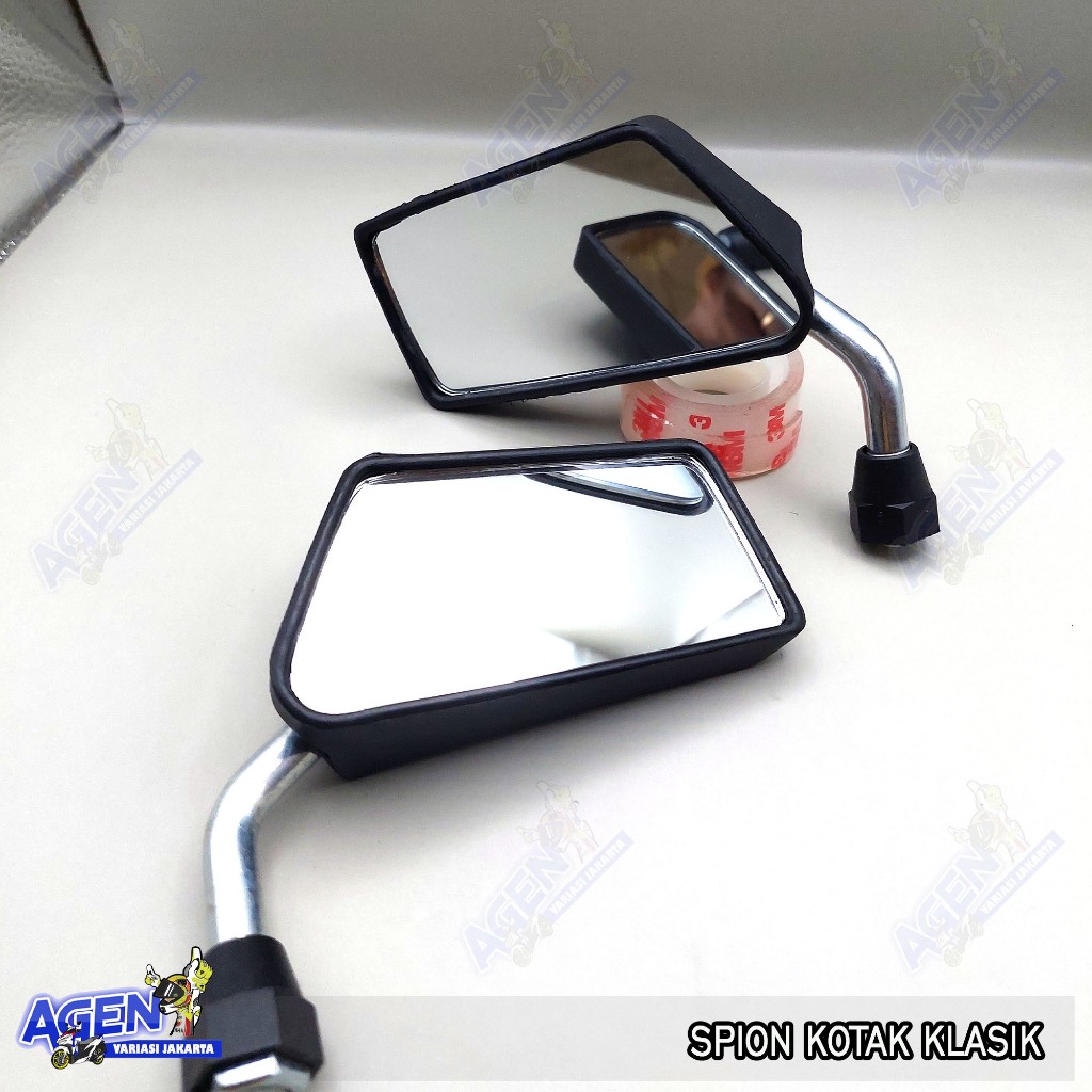 Jual Spion Retro Kotak Hitam Kaca Bening Sepion Classic HARGA SEPASANG ...