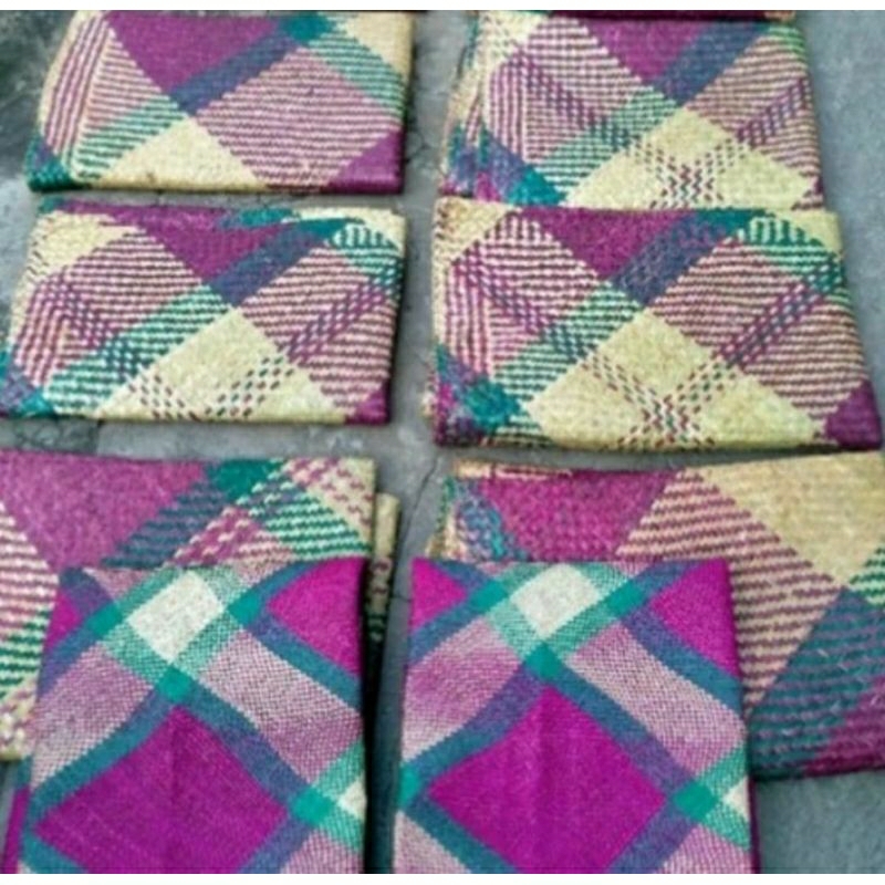 Jual Tikar pandan mendong anyaman halus, 200x150 cm, motif kotak warna ...