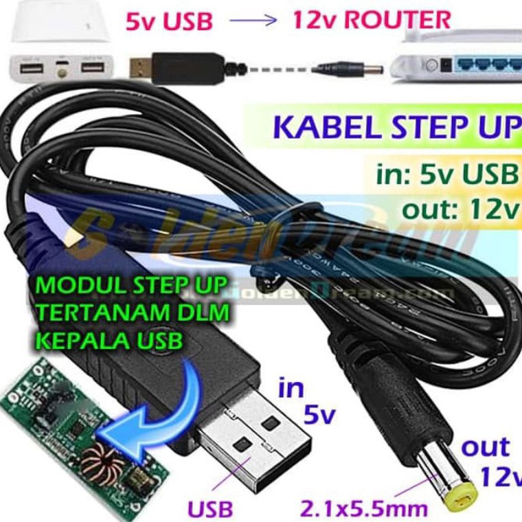 Jual Step Up bentuk kabel yg berfungsi mengubah USB 5v Charger atau ...