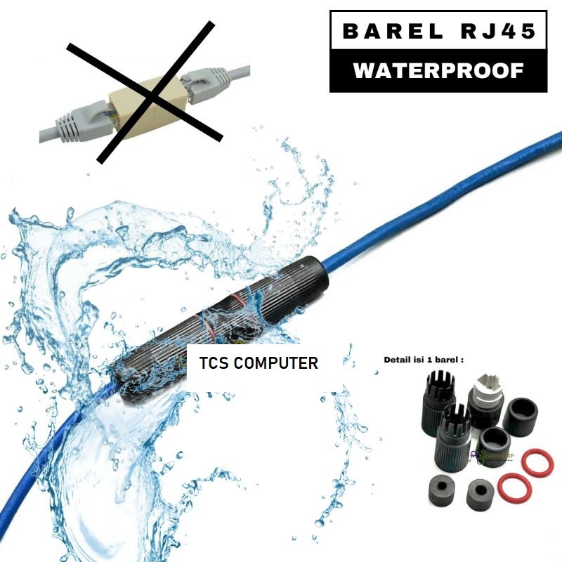 Jual BAREL RJ45 WATERPROOF BARREL SAMBUNGAN ANTI HUJAN DAN PANAS kabel ...