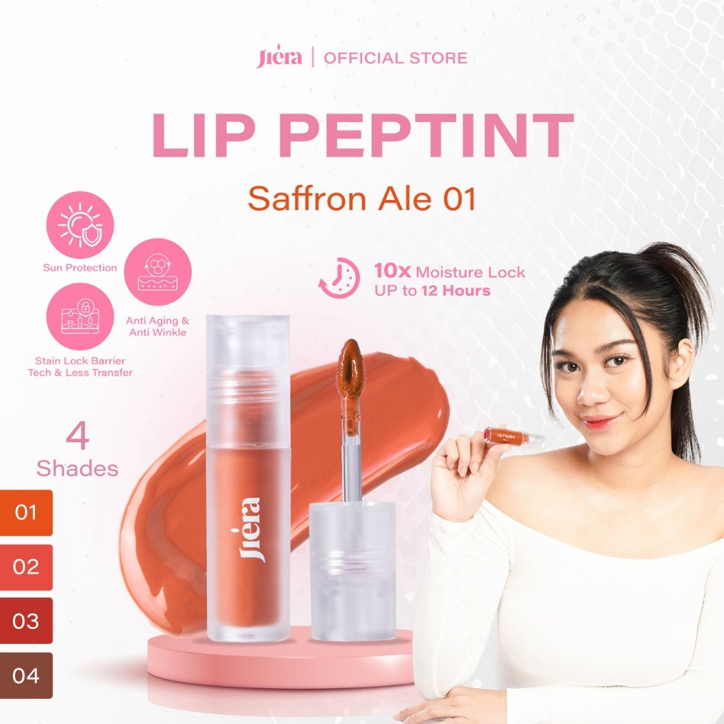 Jual JIERA Lip Peptint Shade 1 Saffron Ale Lip Tint Peptide Squalane ...