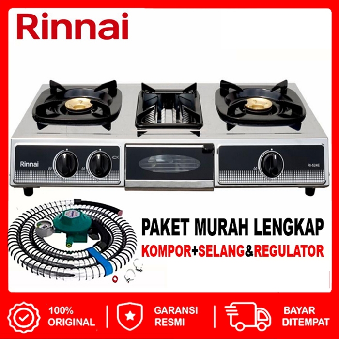 Jual KOMPOR GAS RINNAI 2 TUNGKU RI 524 E / KOMPOR 2 TUNGKU / KOMPOR ...