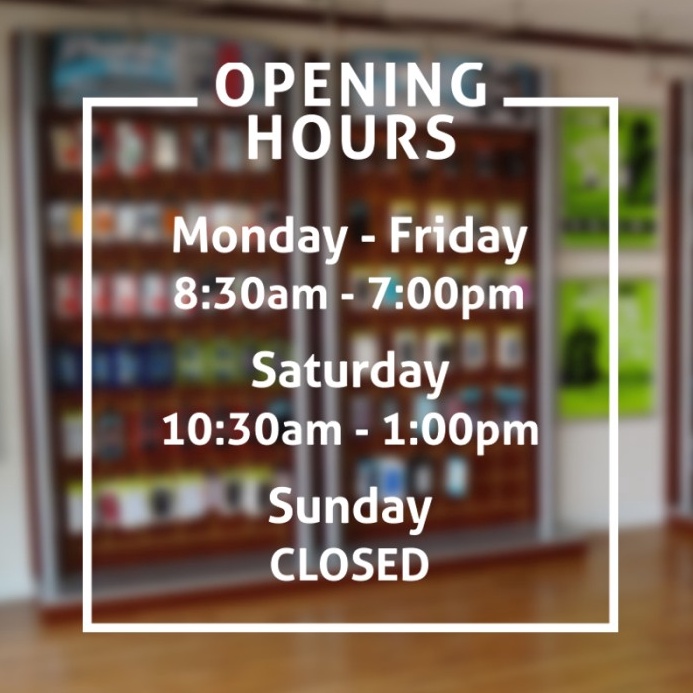 Jual NEW VARIAN Sticker Opening Hours Kotak Kafe Pintu Kaca Jadwal Buka ...