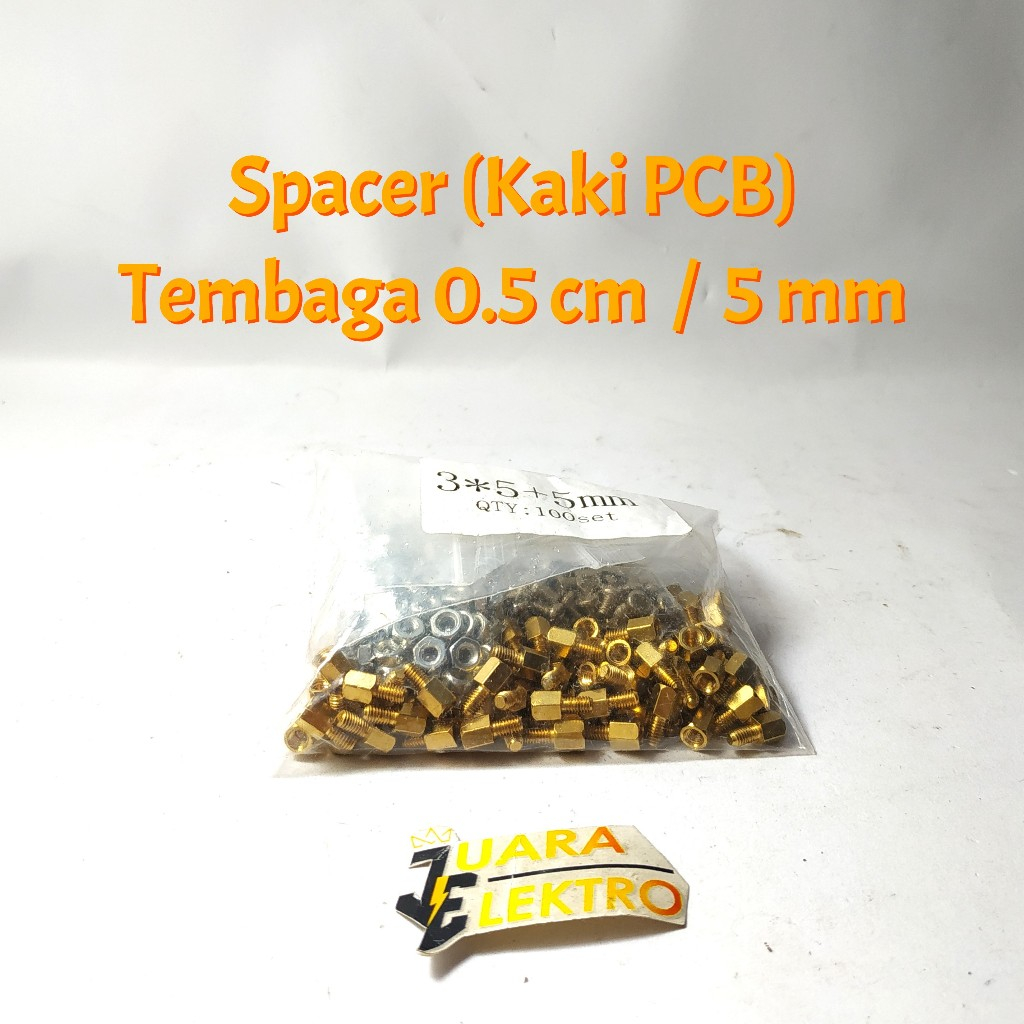 Jual Spacer Kaki PCB 0.5 cm Kuningan | Spacer PCB Ukuran 0.5cm | Shopee Indonesia