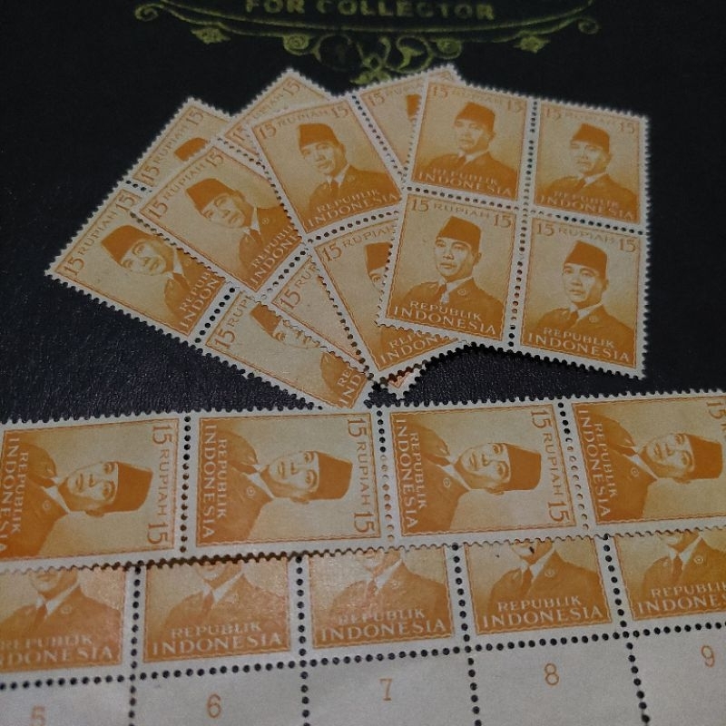 Jual 4 Lembar Perangko Indonesia 15 Rupiah SERI SOEKARNO untuk Surat ...