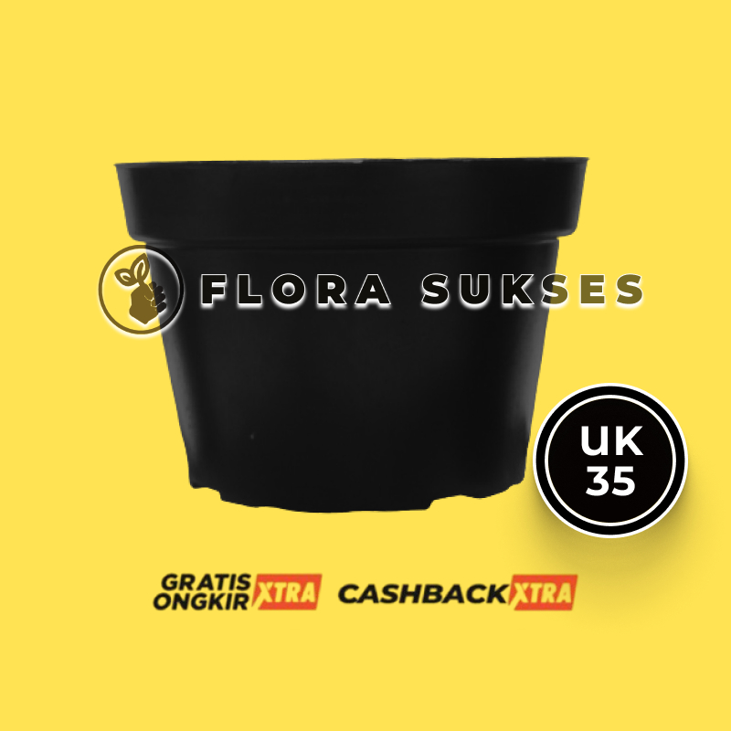 Jual JUAL POT BUNGA HITAM POLOS UKURAN 35 CM / POT TANAMAN HITAM POLOS ...
