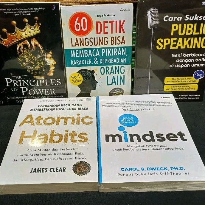 Jual KODE W54O paket 5 buku the principle of power Atomic Habits 6 detik langsung bisa membaca ...