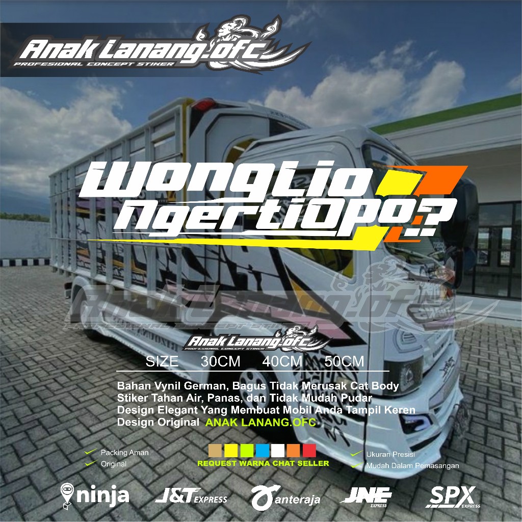 Jual Stiker kaca truk pickup wong lio ngerti opo cutting stiker kaca ...