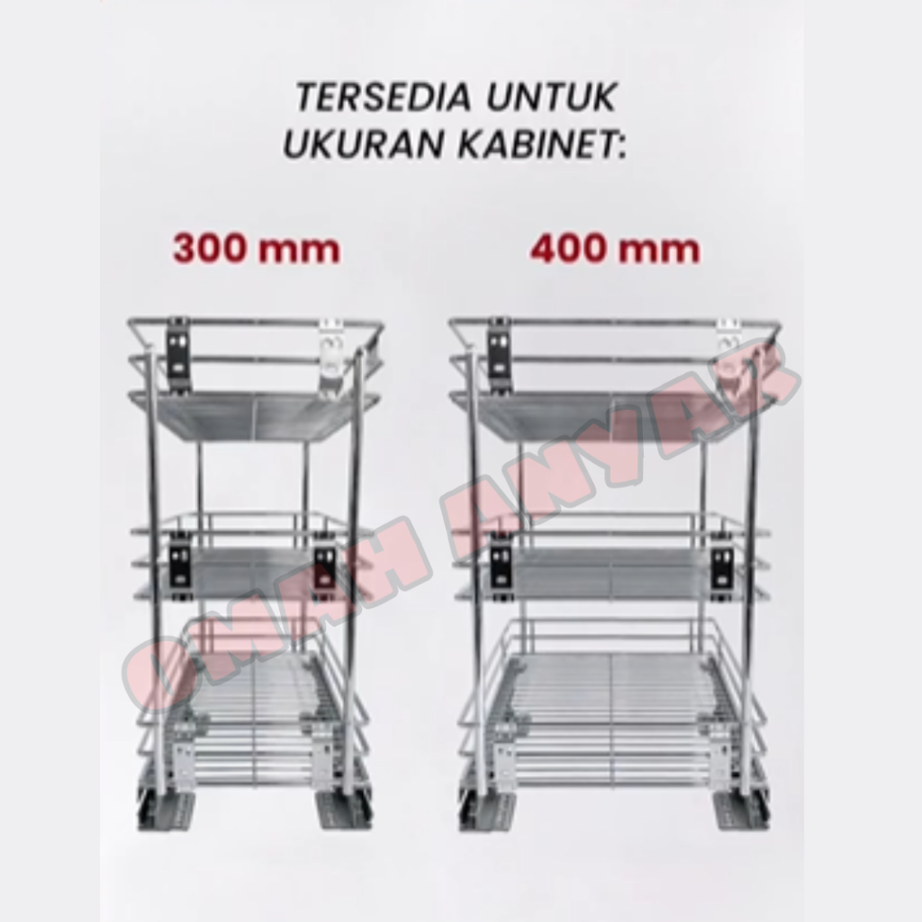 Jual Rak Piring Dapur 3 Susun Chrome 300 , 400mm Huben | Shopee Indonesia