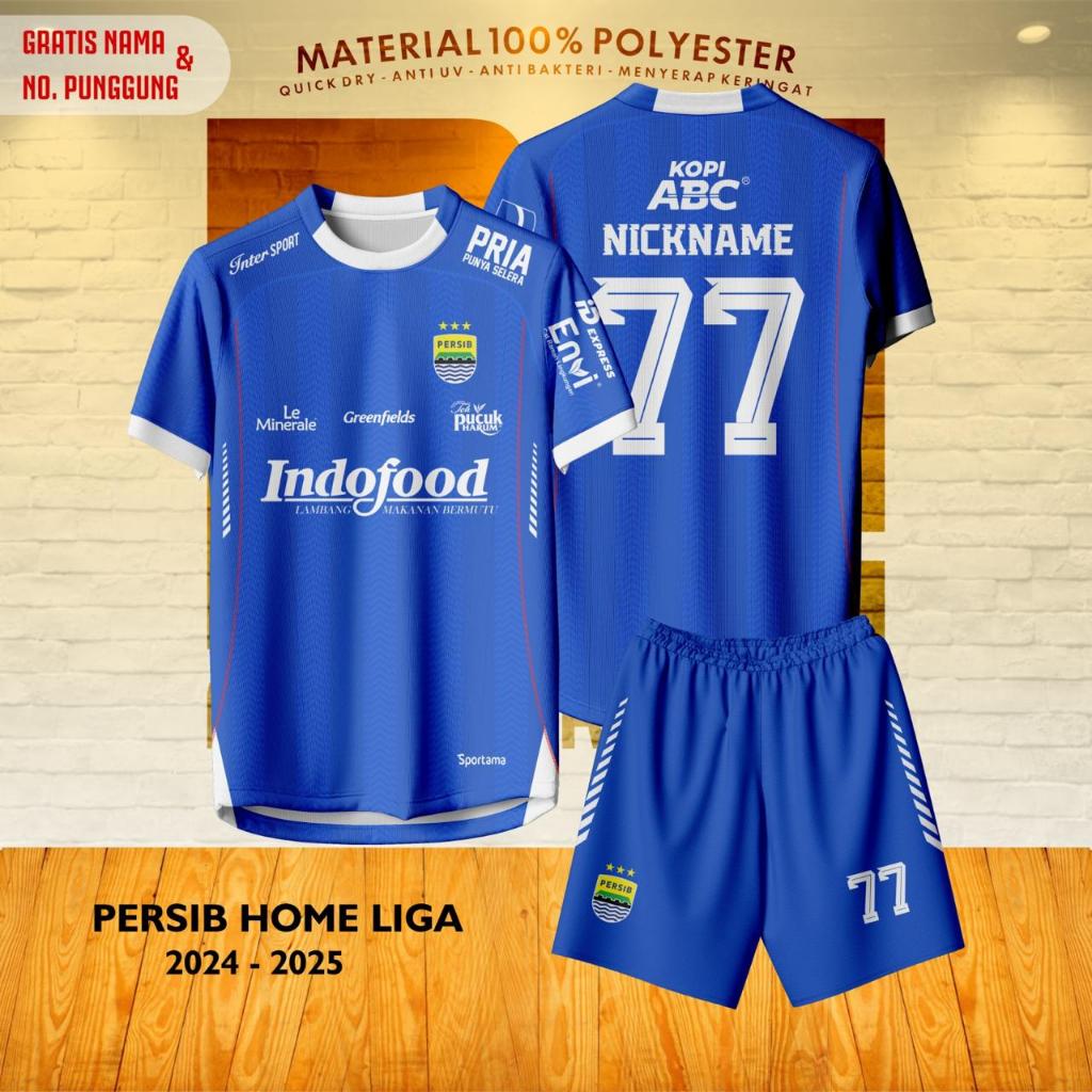 Jual Jersey/Baju Bola PERSIB HOME 24/25 SUPORTER Gratis Name Set & No ...