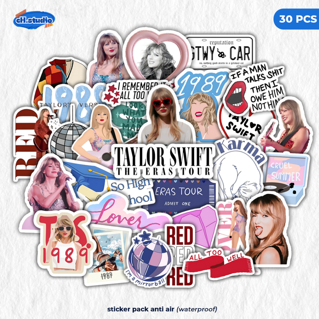 Jual Stiker Pack 30 PCS TAYLOR SWIFT Swifties Vinyl Tahan Air ...