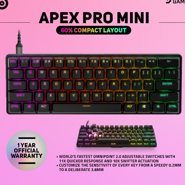Jual Steelseries Apex Pro Mini - Gaming Keyboard | Shopee Indonesia