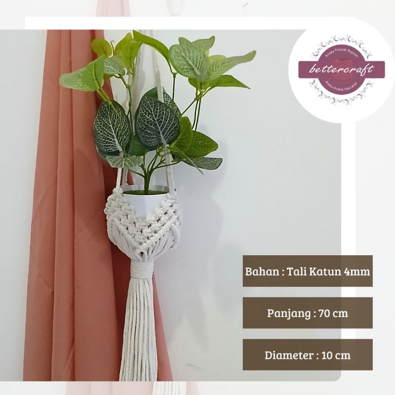 Jual Macrame Pot Gantung Motif Zigzag | Macrame Plant Hanger ...