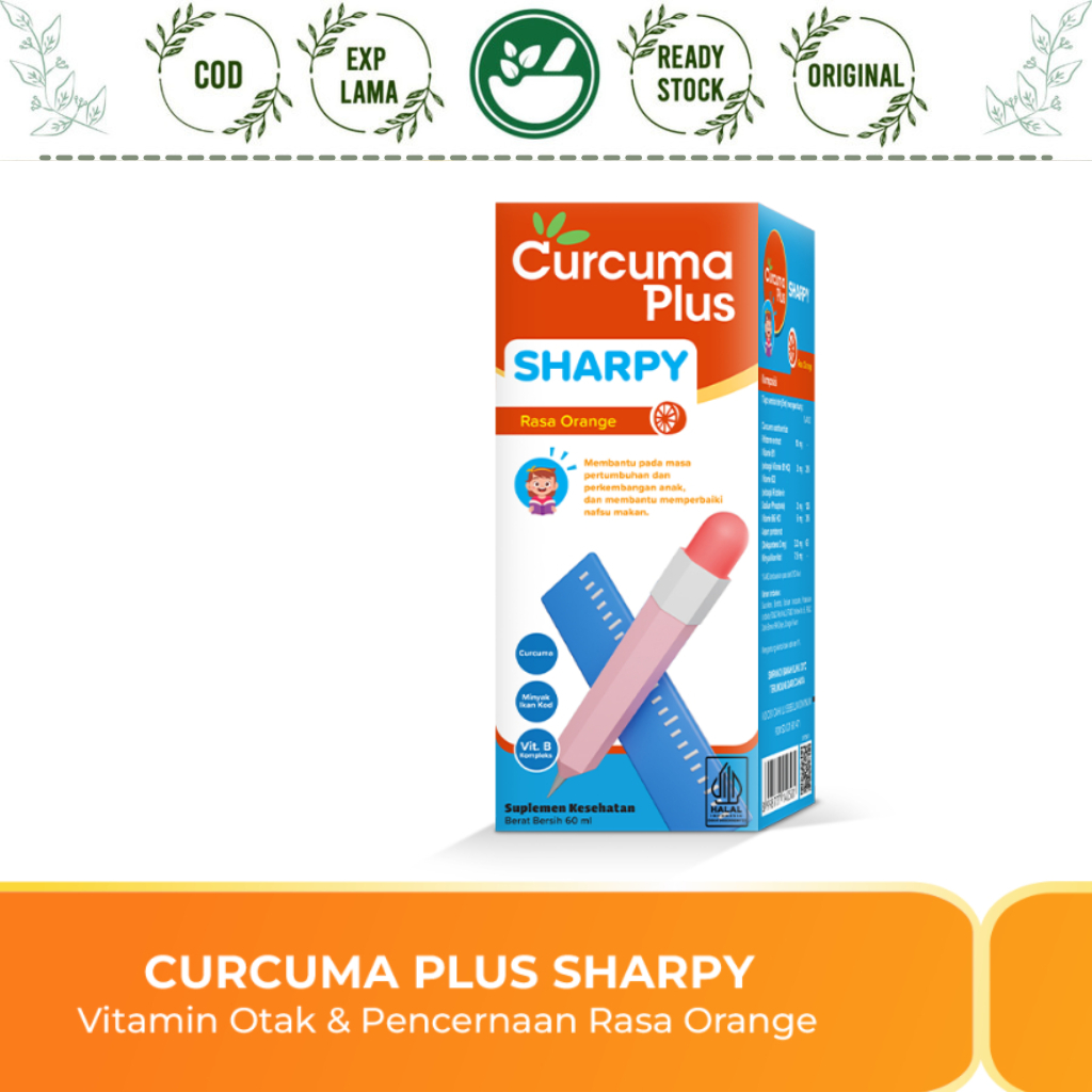 Jual CURCUMA PLUS SHARPY 60ML TUMBUH KEMBANG ANAK KIDS VITAMIN MINYAK ...