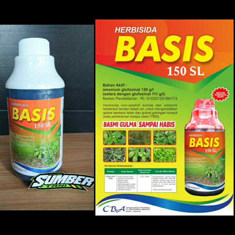 Jual Herbisida BASIS 150 SL 1 Liter Obat Rumput Gulma Daun Lebar Gulma ...