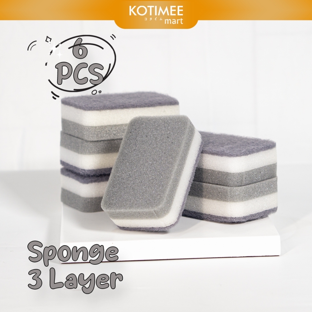 Jual Spons Cuci Piring 3 Layers Warna Abu-abu | Shopee Indonesia