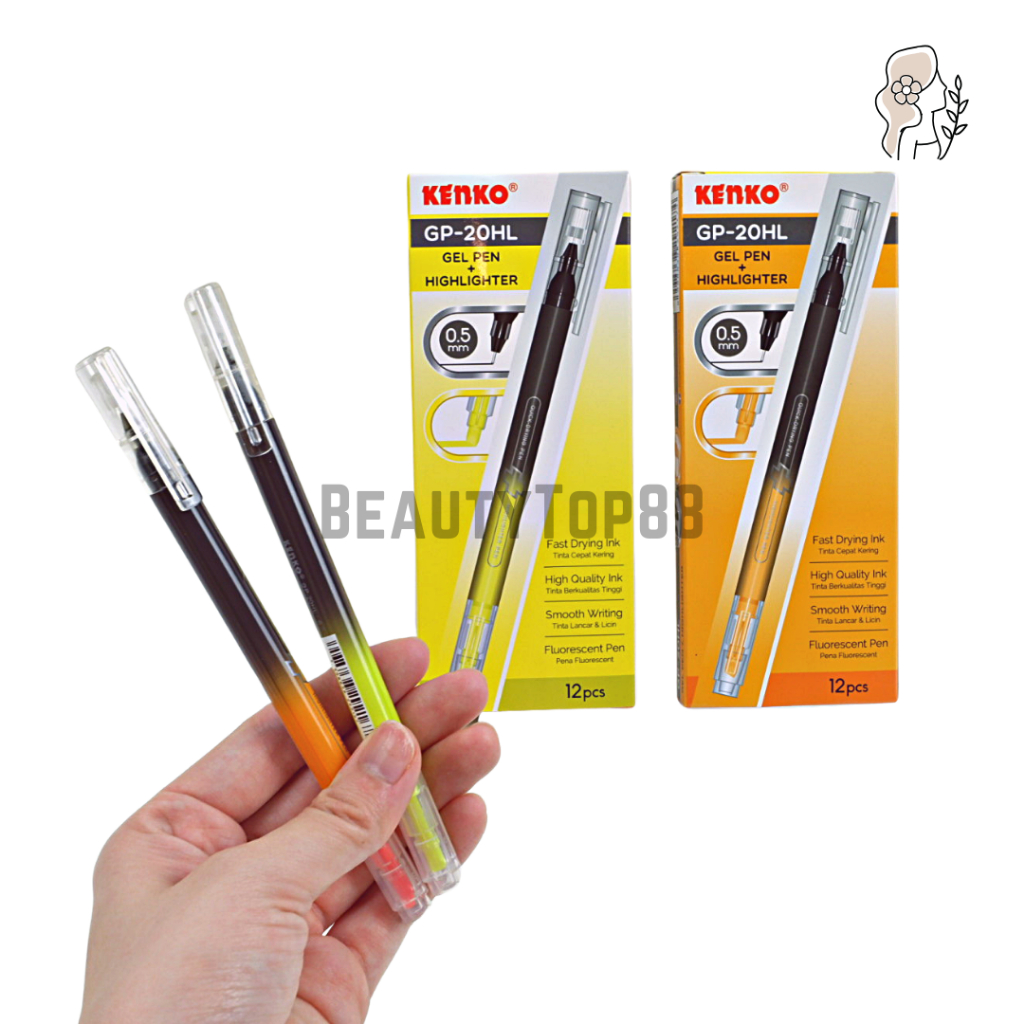 Jual Kenko 2 in 1 Pulpen Gel + Highlighter GP-20HL - Ballpoint Pena ...