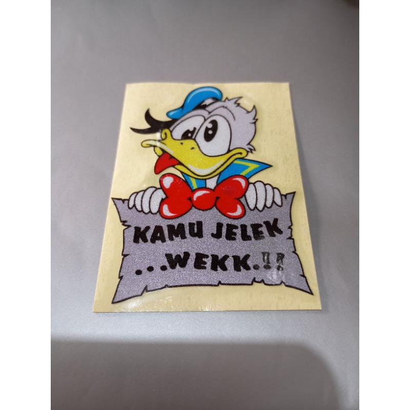Jual stiker gambar bebek donald tulisan kamu jelek wekk | Shopee Indonesia