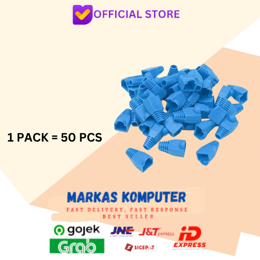 Jual Plug boot / Plug booth / Karet pelindung RJ45 Kabel LAN 50pcs ...
