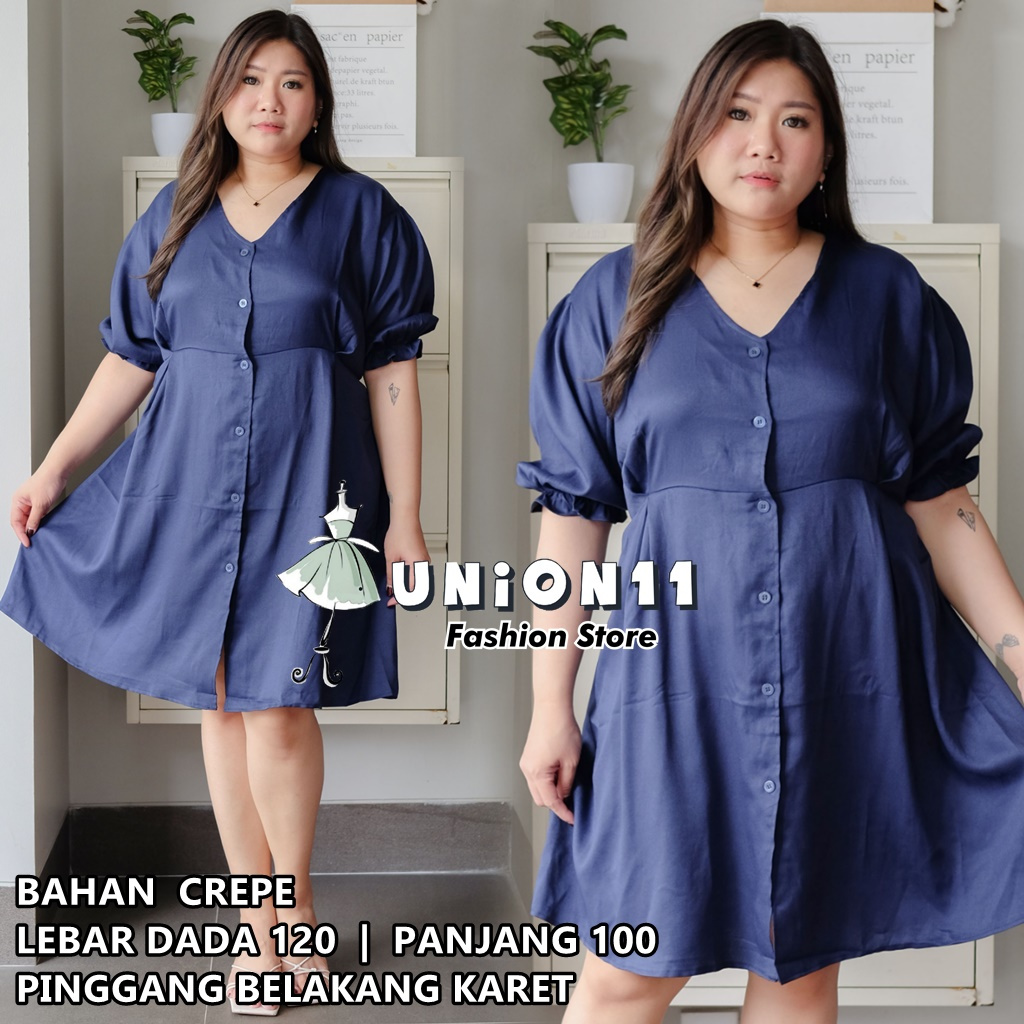 Jual UNION11 - DRESS WANITA JUMBO XXXL / DRESS JUMBO WANITA LD 120 / BAJU JUMBO WANITA / DRESS ...
