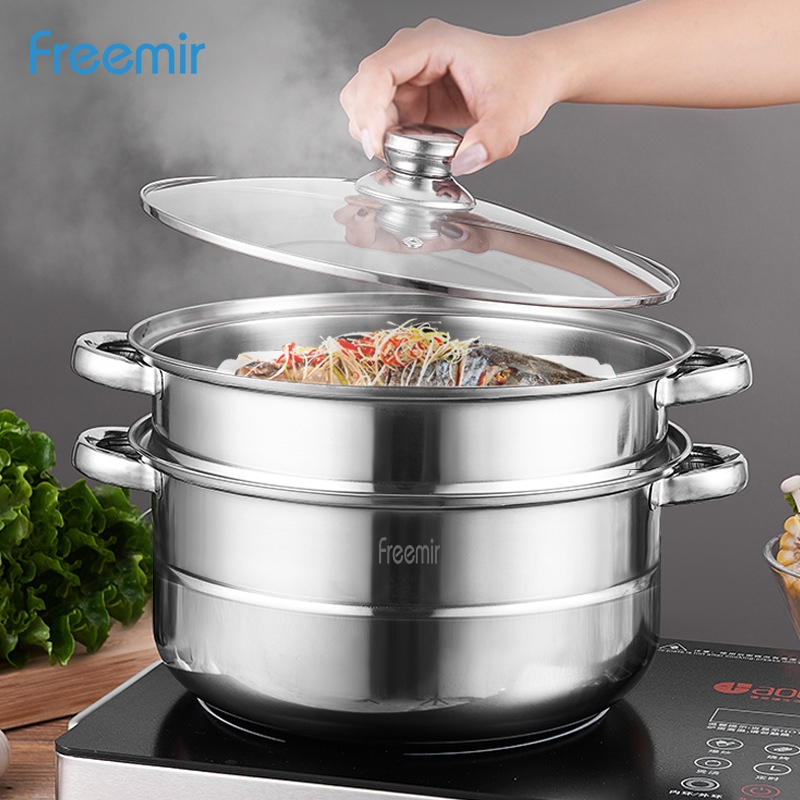 Jual freemir Panci Kukus 2 Susun Steamer Pot Panci Stainless Steel ...