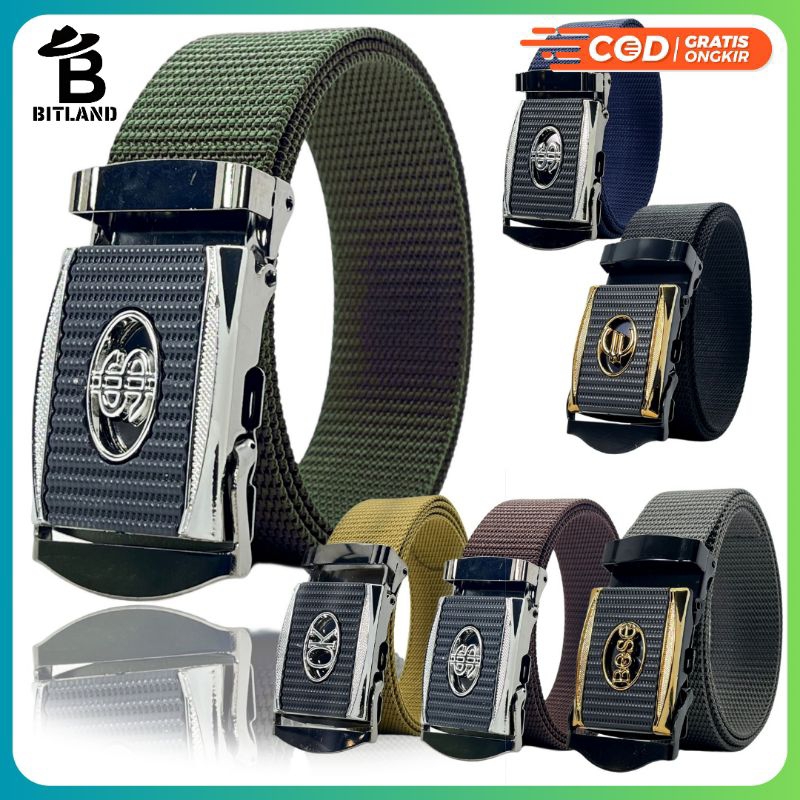 Jual BITLAND Ikat Pinggang Canvas Nylon/Sabuk Pria Model Jepit Motif ...