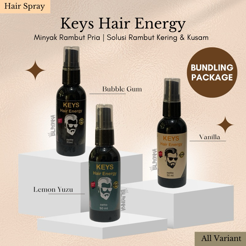 Jual [Keys Hair Energy] Minyak Rambut Spray / Semprot Pria | Shopee ...