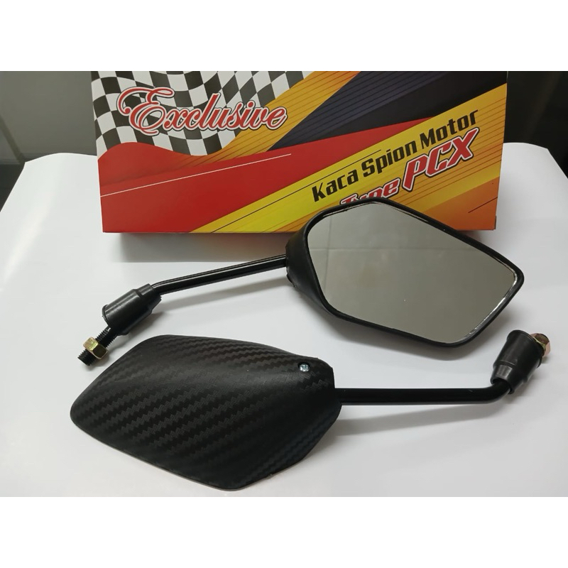 Jual SPION STANDAR PCX CARBON GELAP beat/vario/pcx/dll | Shopee Indonesia