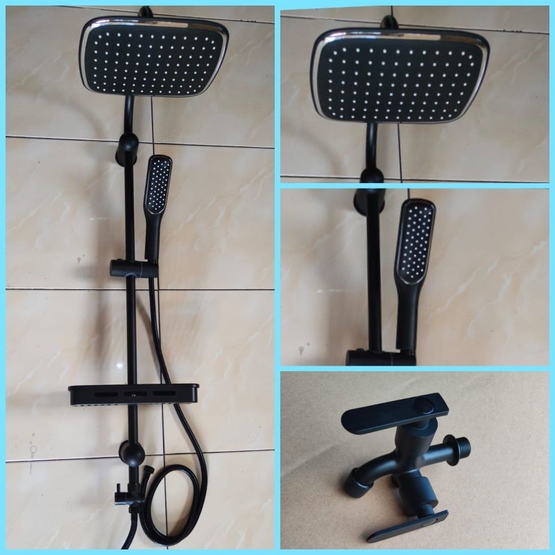 Jual Shower Tiang Hitam Full Set Lengkap/Paket Shower Tiang Black ...