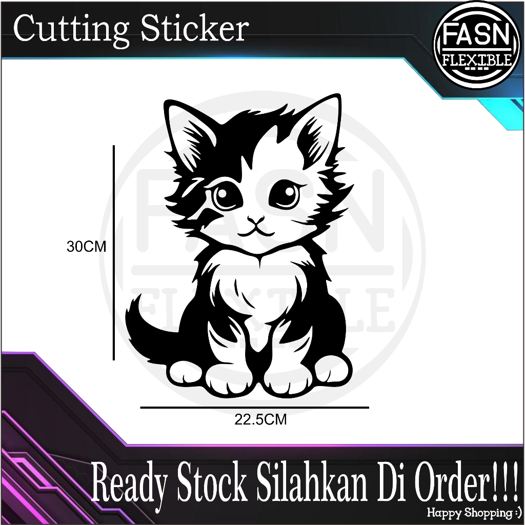 Jual Sticker Anak Kucing Lucu (Cutting Sticker) | Shopee Indonesia