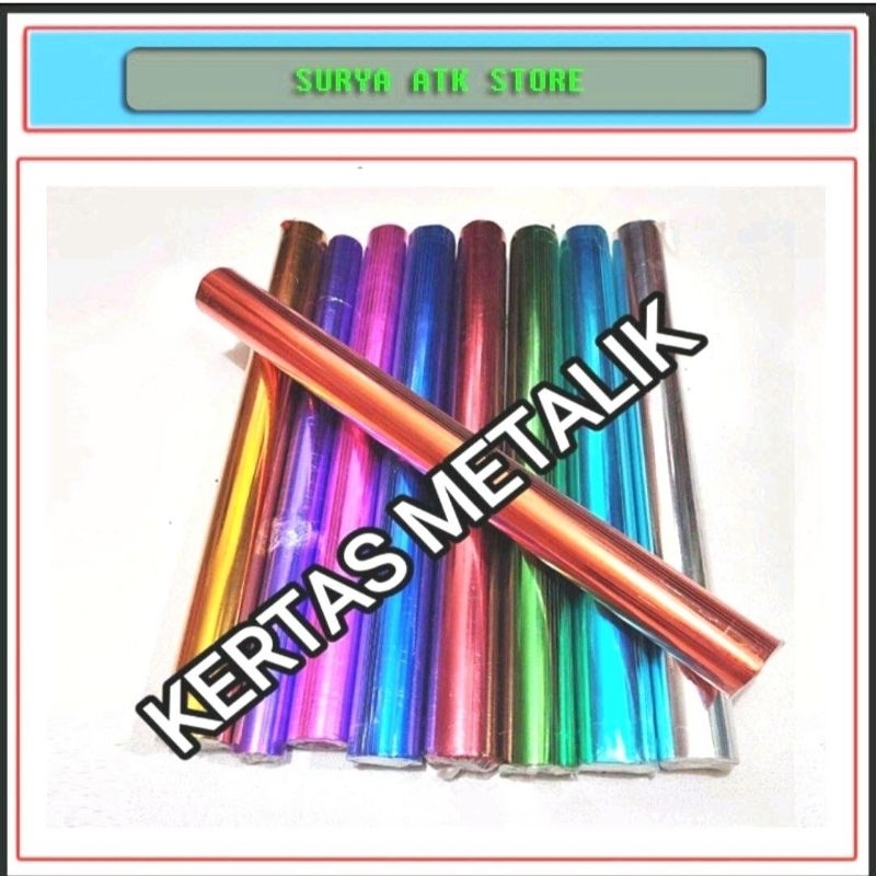 Jual Kertas Emas Metalik 1 Gulung 10 Lembar | Shopee Indonesia