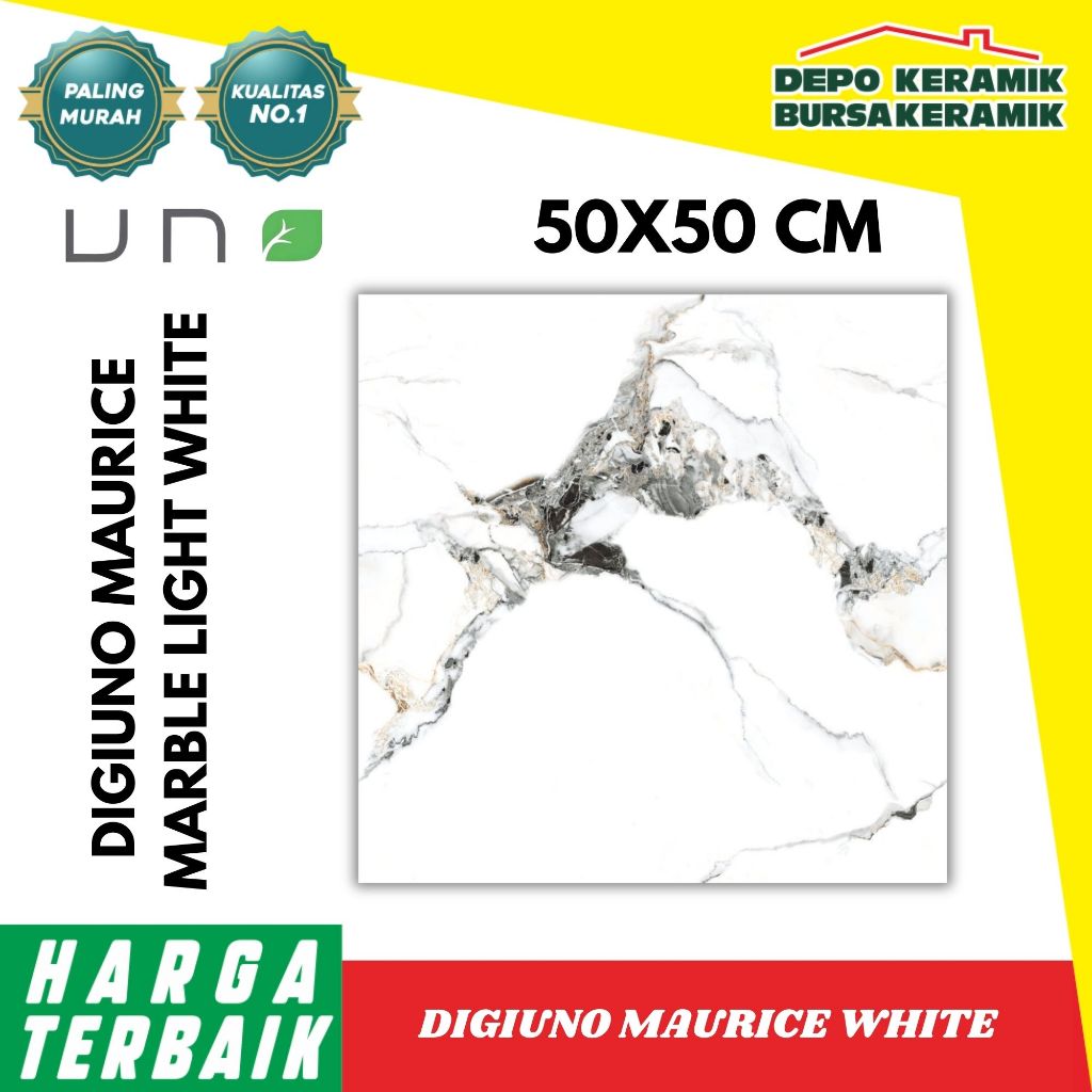 Jual KERAMIK DIGIUNO MARBLE LIGHT 50X50 MAURICE WHITE | Shopee Indonesia