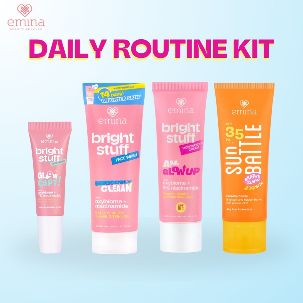 Jual EMINA PAKET DAILY ROUTINE KIT | FACE WASH | MOISTURIZING CREAM ...