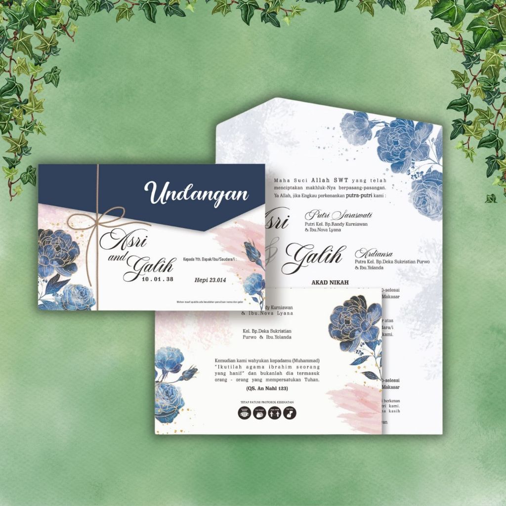 Jual (50pcs)HEPI 23.014 Cetak Undangan Pernikahan|Undangan Cetak Murah| Free Plastik Opp|Denah ...