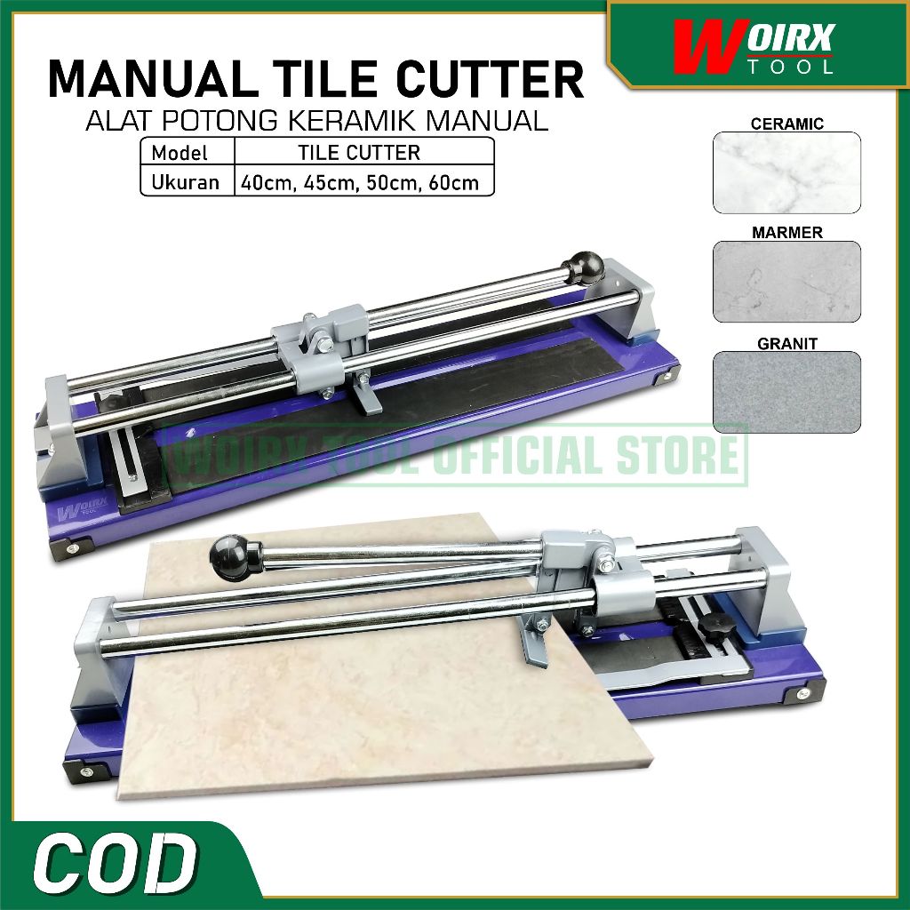 Jual WOIRX TOOL Alat Potong Keramik Granit Manual 40cm 45cm 50cm 60cm ...
