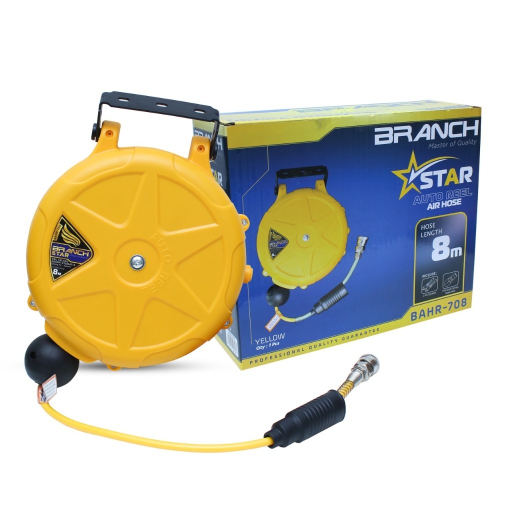 Jual PAKET LENGKAP Air Hose Reel 8 Meter Kuning BRANCH - Gulungan ...