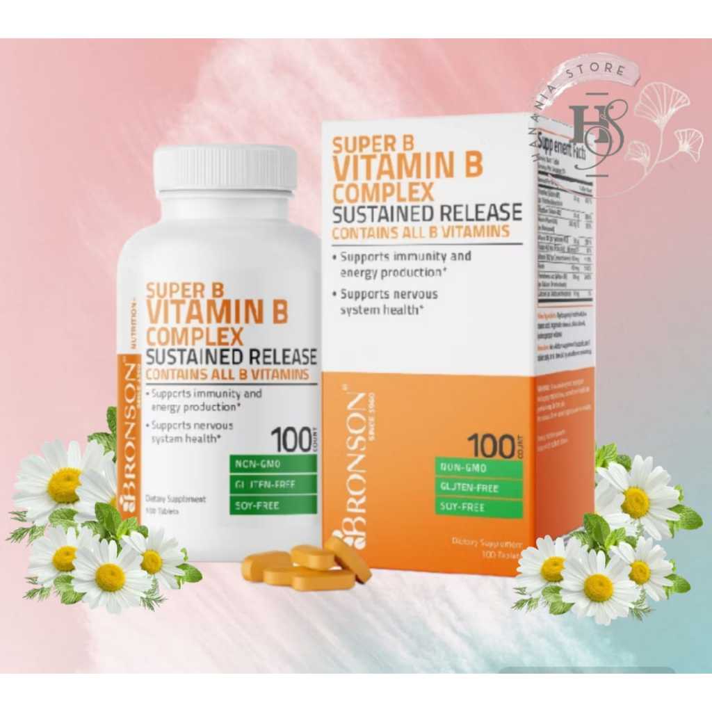 Jual Bronson Super B Vitamin B Complex Sustained Release 100 Tablets Original | Shopee Indonesia