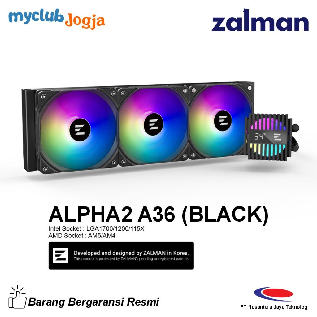 Jual ZALMAN ALPHA2 A36 Black ARGB AIO Liquid Cooler 360mm CPU Intel AMD | Shopee Indonesia