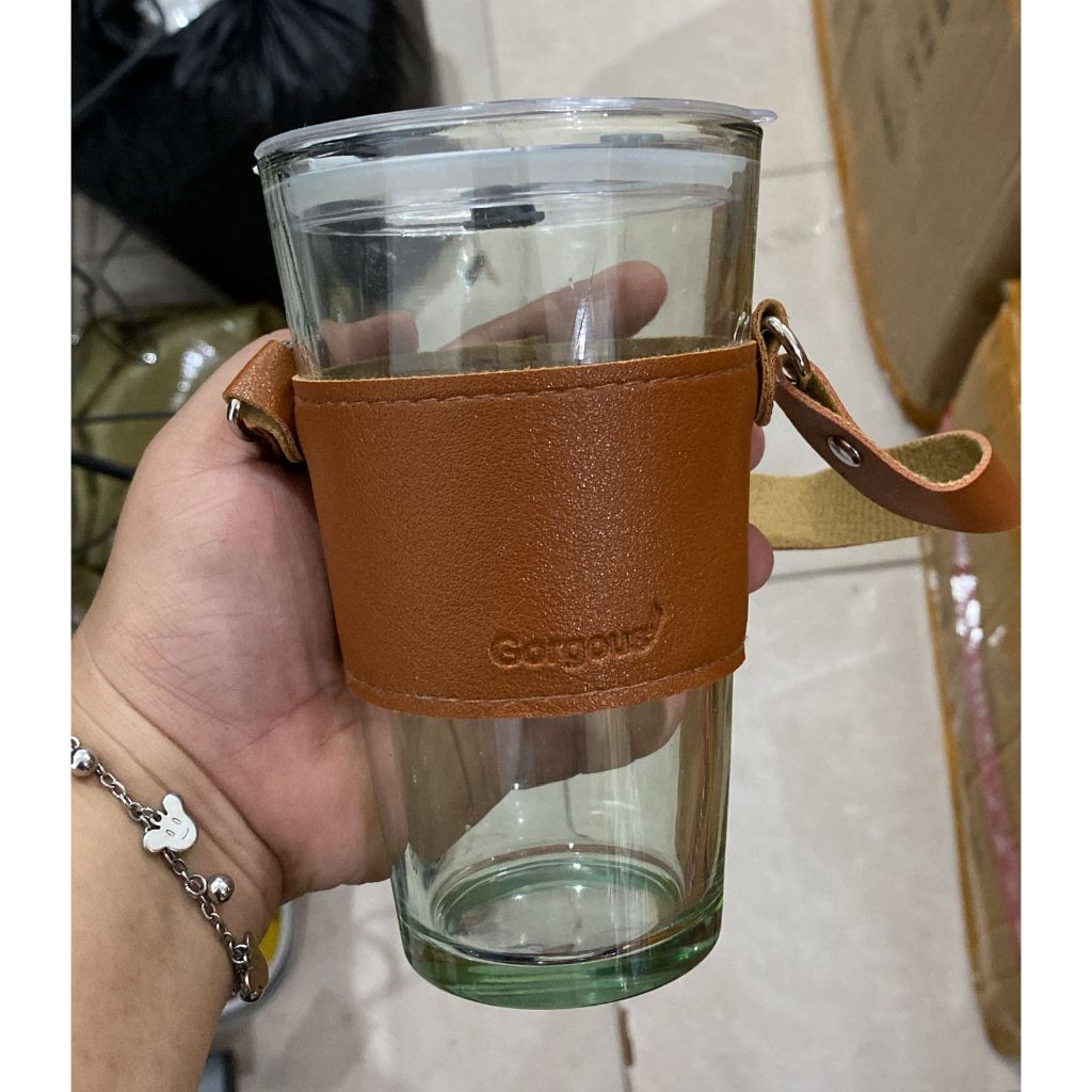 Jual (acc ptk) Botol kaca sedotan Gorgous besar / Gelas Aesthetic ...
