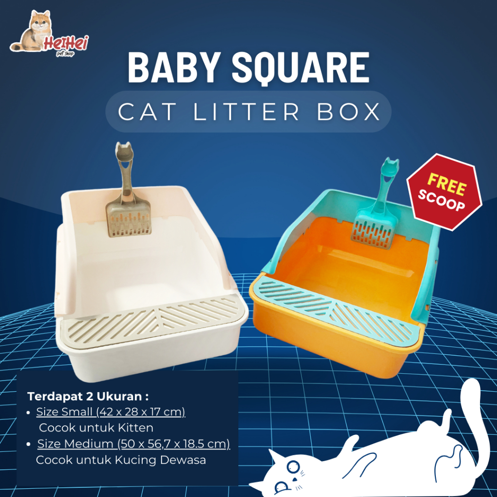 Jual Baby Square Cat Litter Box + Sekop - Bak Tempat Pasir Kucing ...