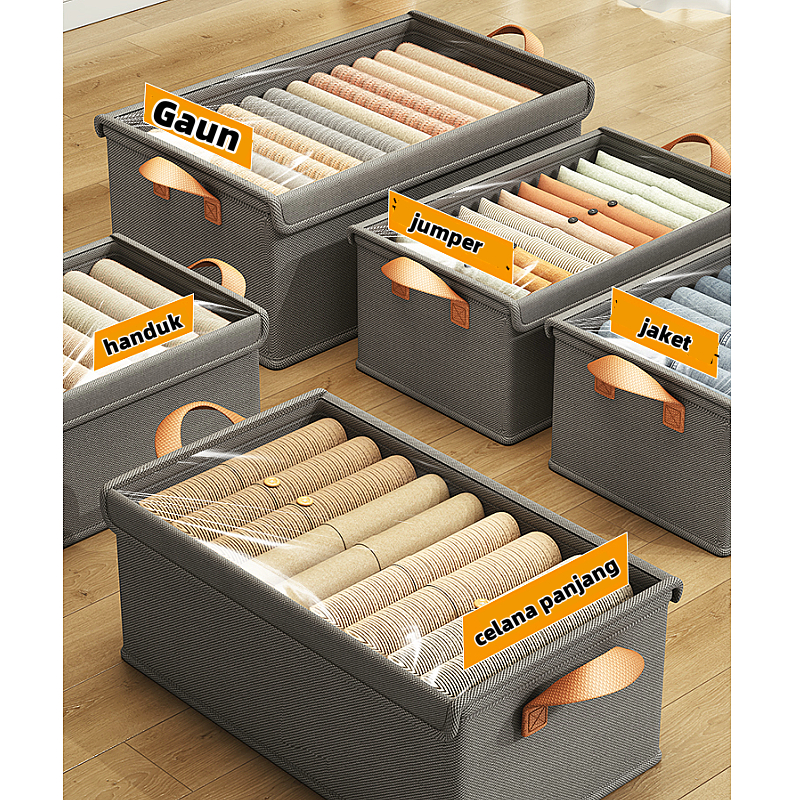 Jual 【dengan penutup】tahan debu storage box Lipat kotak penyimpanan ...