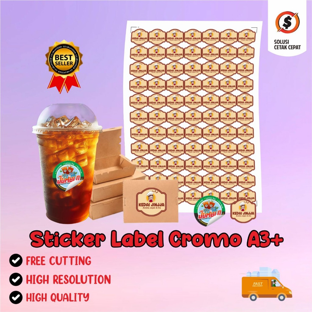 Jual Cetak Stiker Cromo FREE CUTTING Stiker Label Stiker Kemasan ...