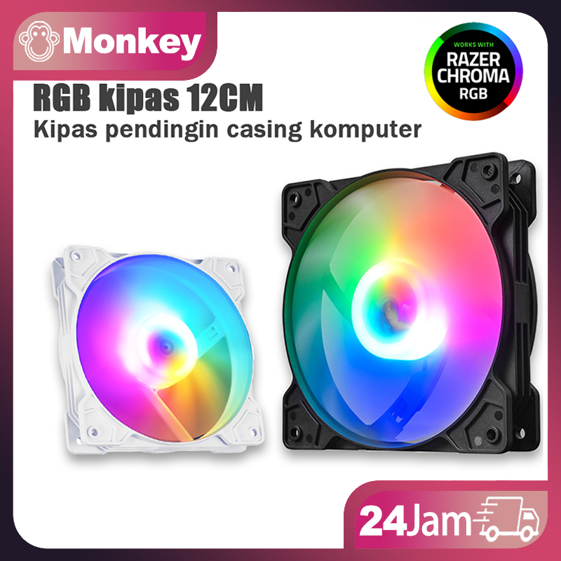 Jual RGB FAN Casing 12 cm fan cooler pendingin Fan laptop PC Heatsinks ...