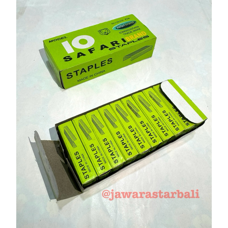 Jual Isi Staples no. 10 SAFARI Brand / Isi Kacip / Staples isi 10 pack ...