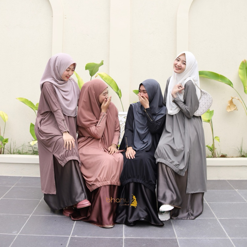 Jual IFABHANU ~ Raya One Set Tunik Long Kekinian/Setelan Baju Muslim ...