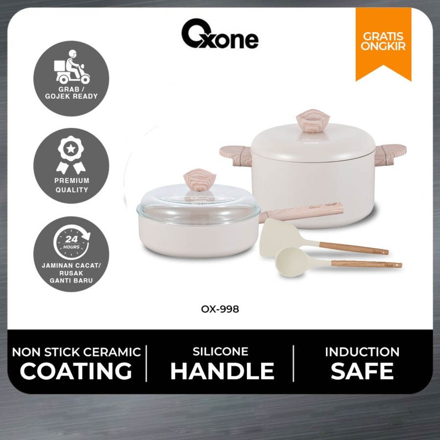 Jual OXONE Dome Ceramic Cookware Set OX-998 | Shopee Indonesia