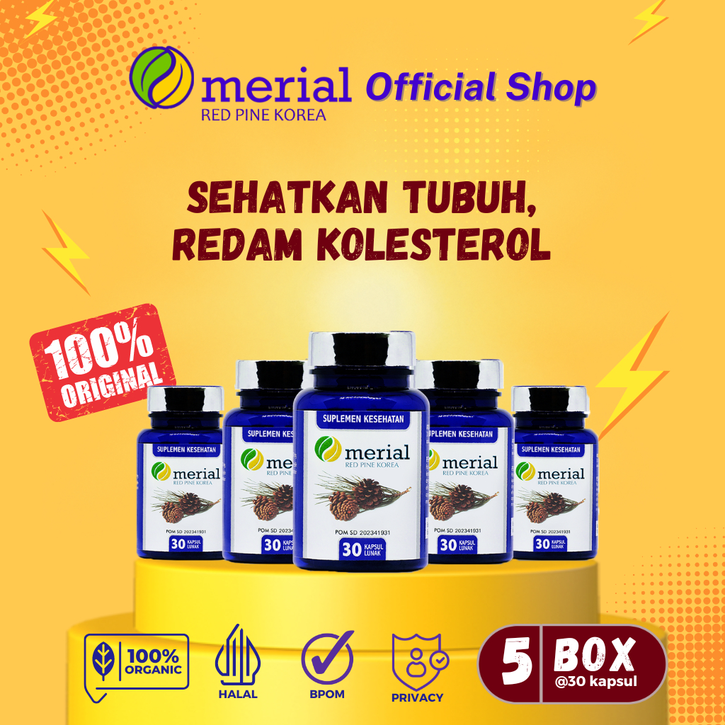 Jual Merial Red Pine Korea Original - Isi 30 Kapsul Atasi Kolesterol ...